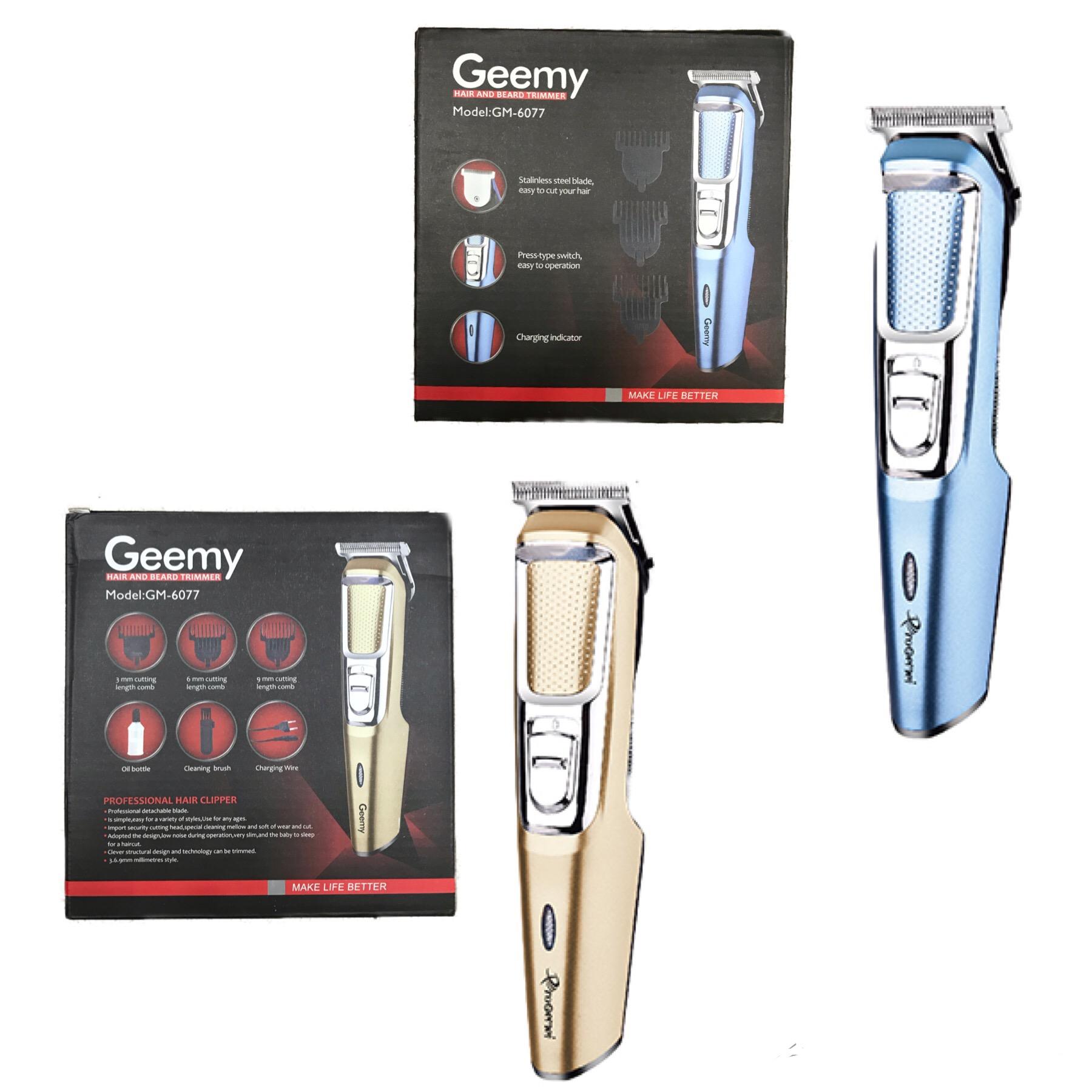 GM-6077 Geemy HAIR AND BEARD RECHARGEABLE TRIMMER - gadgetpot.lk